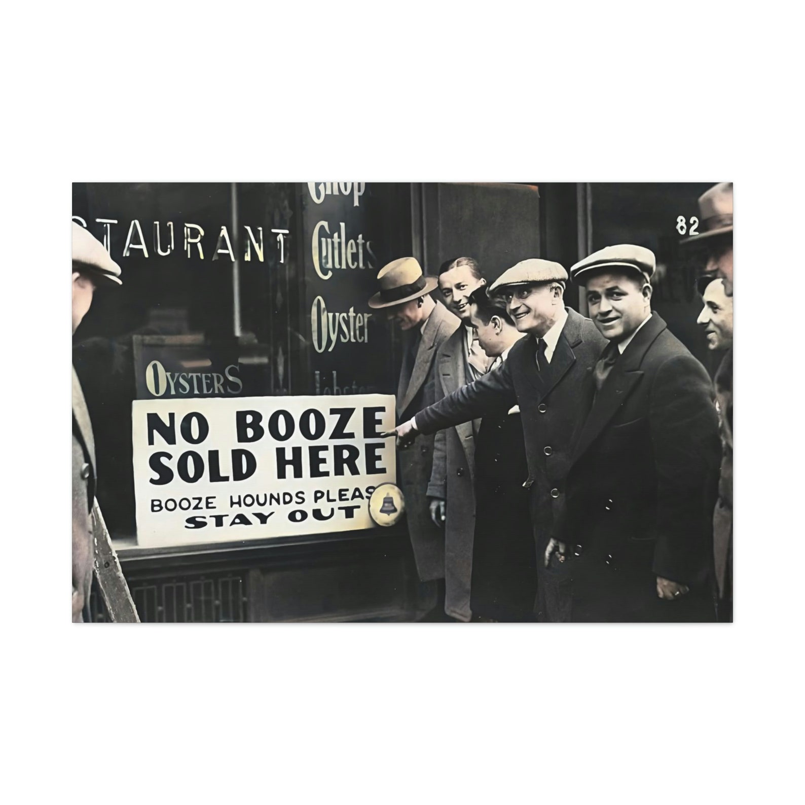 No Booze Sold Here Prohibition Sign 18th Amendment Colorized Retro ...