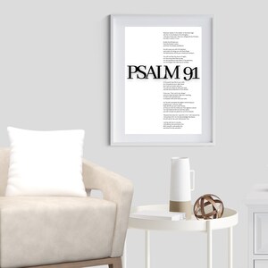 Psalm 91, Bible Verse, Modern Bible, Scripture Wall Art, Christian Wall ...