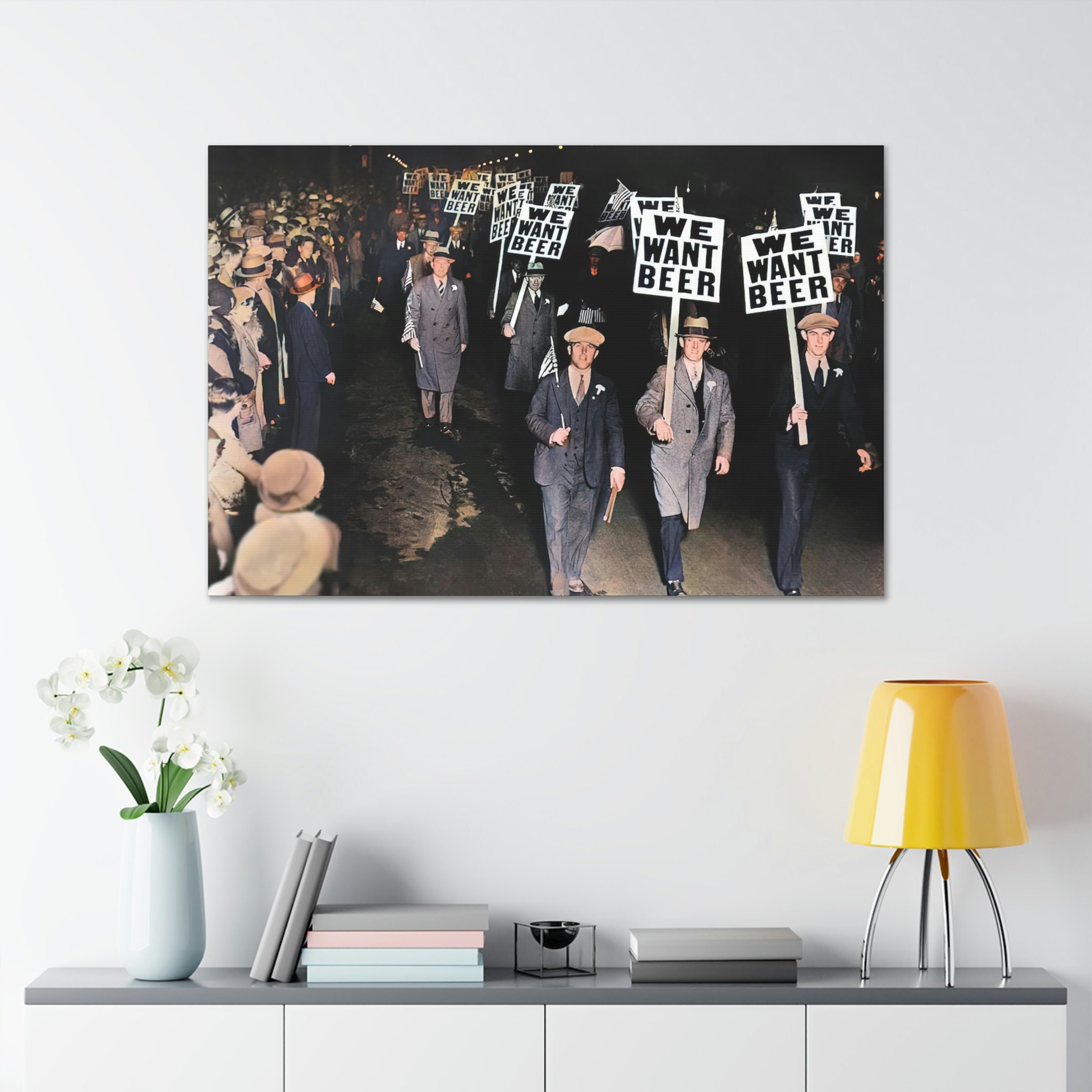 1932 WE WANT BEER Vintage Prohibition Poster: Colorized 1930s Protest ...