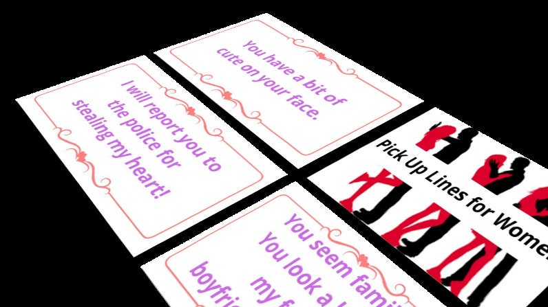 Printable Pick up Line Cards for Women. 128 Pick up Line Printables ...