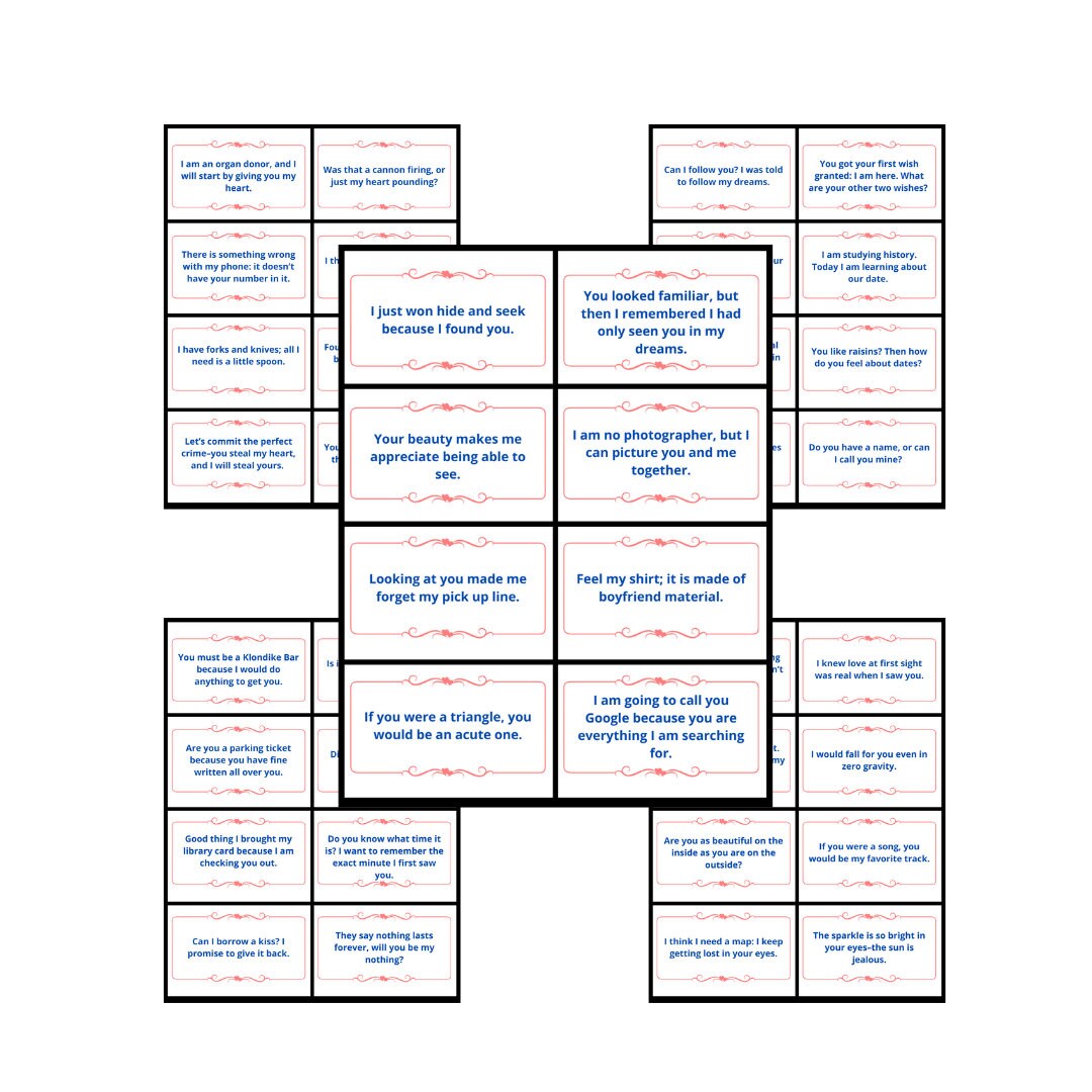 Printable Pick up Line Cards for Men. 112 Pick up Line Cards Printable ...