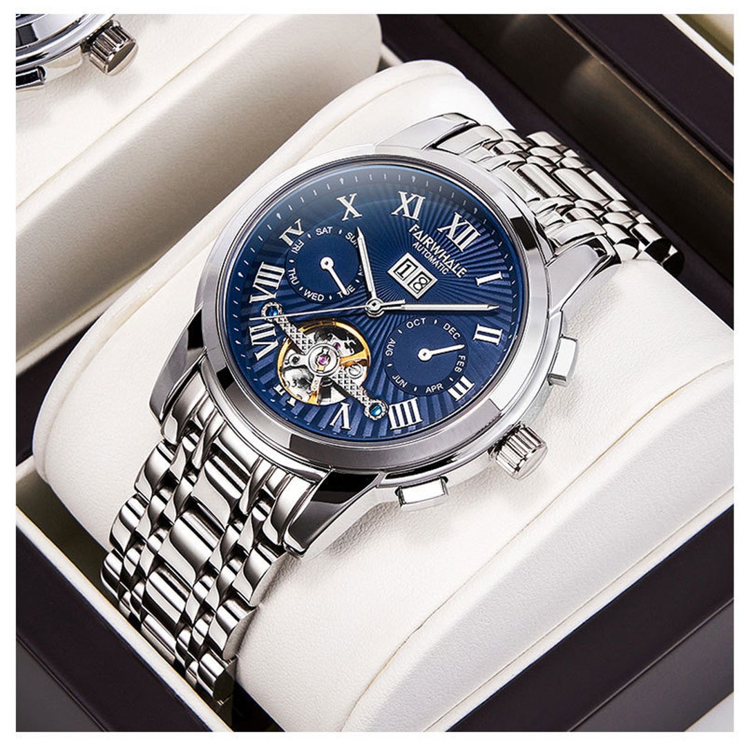 Tourbillon Mechanical Watch Men Waterproof Watch Custom - Etsy