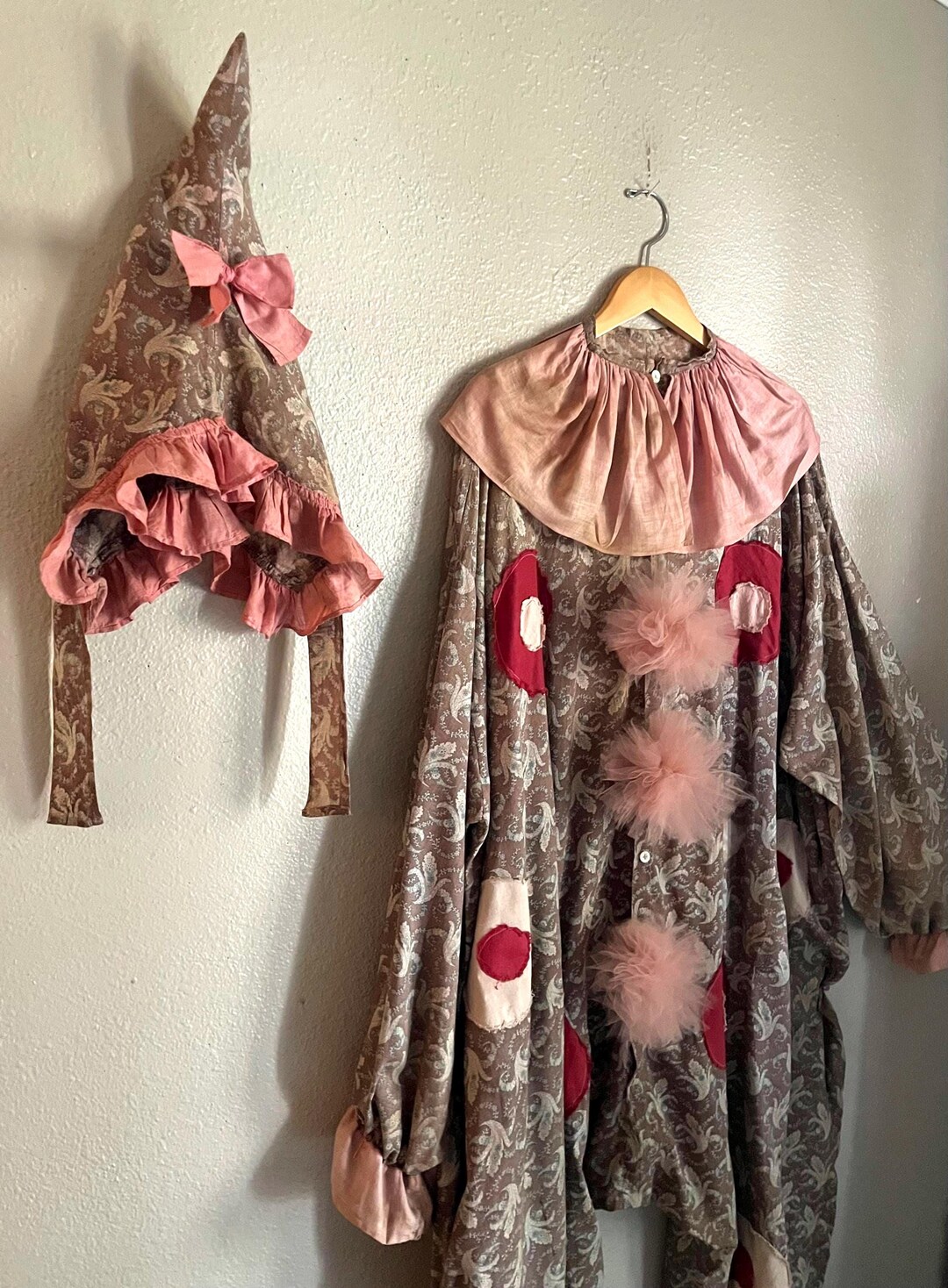 Antique Edwardian Clown Costume, Cotton Circus Parade Costume W ...