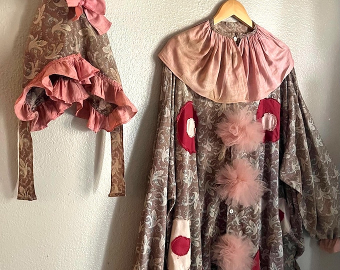 Antique Edwardian Clown Costume, Cotton Circus Parade Costume W ...