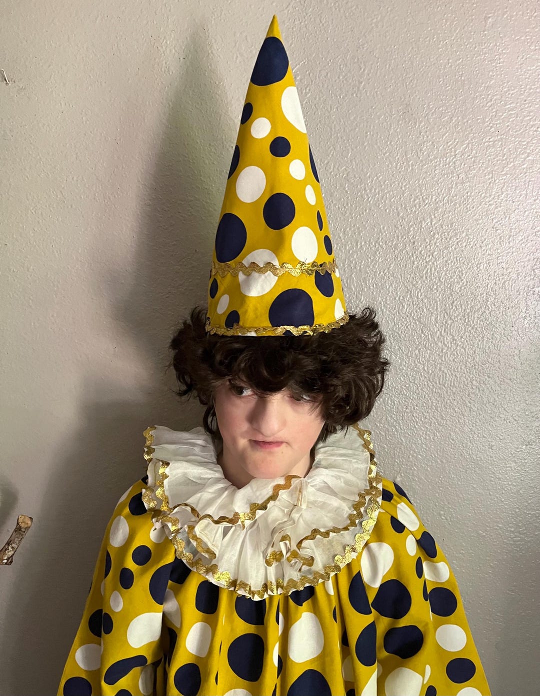 Vintage Halloween Clown Costume, 1940s Homemade Cotton Clown Jumper ...