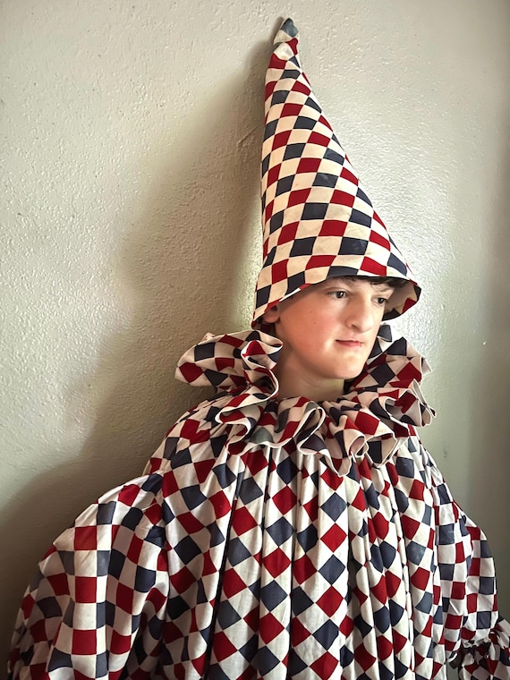 Antique Harlequin Costume, Edwardian - 1920, Circus V… - Gem