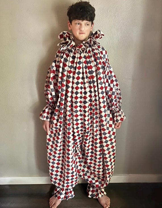 Antique Harlequin Costume, Edwardian - 1920, Circus V… - Gem