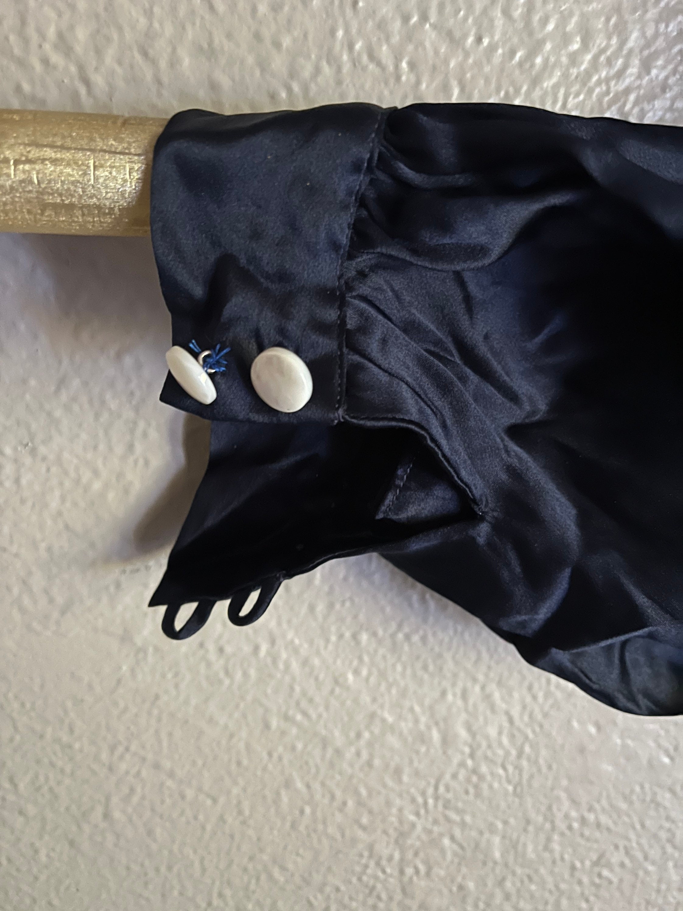 VINTAGE WWII 1930s 1940s Navy Silk Satin Dress Underarm 40 - Etsy