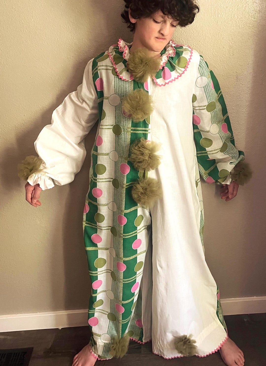 Vintage Clown Costume, Mid-century Cotton Clown Suit, Adult S - M/L - Etsy