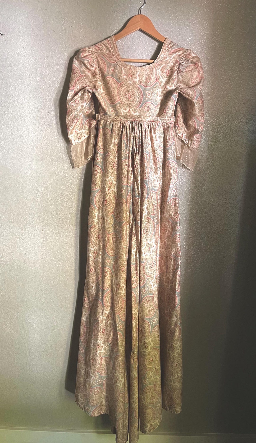 Vintage 1890s Edwardian Paisley Cotton Sateen Wrapper Morning Gown ...