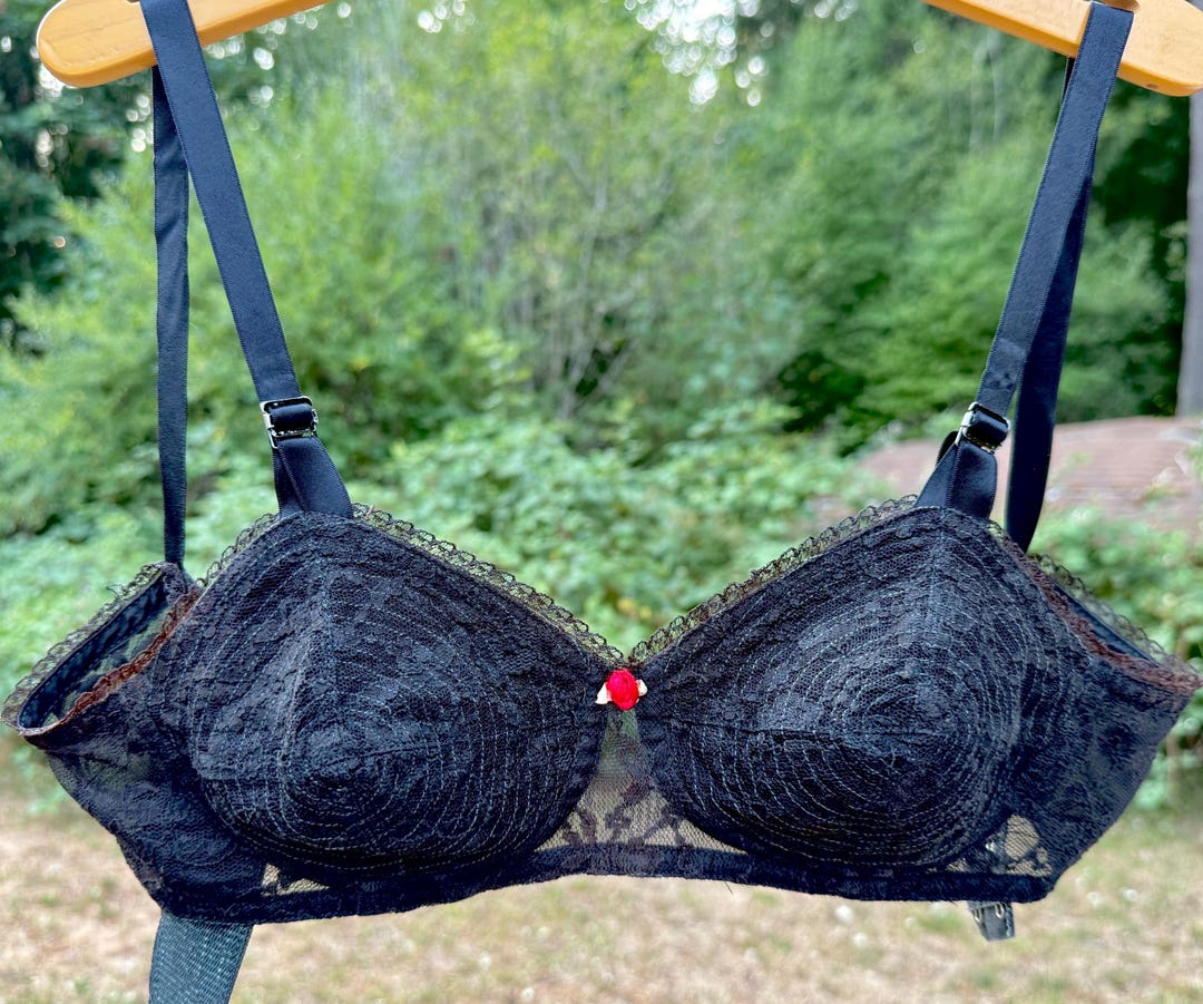 Vintage 1940s Black Lace Circle Stitch Bra, Hi-a by Marja, 32 B - Etsy