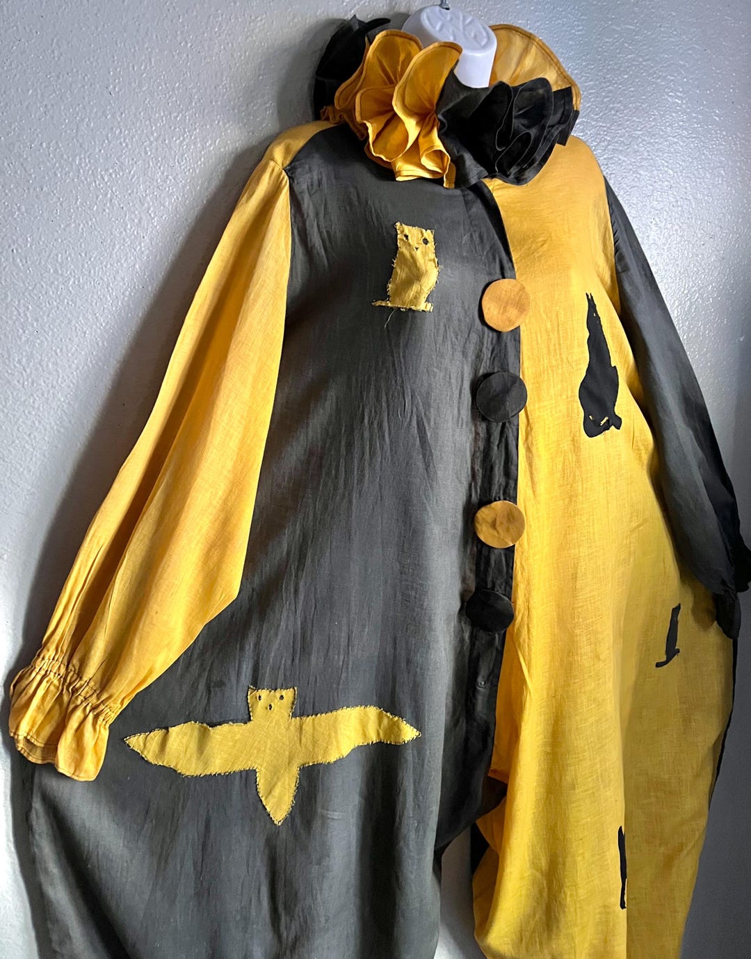 Vintage Harlequin Clown Costume, Homemade Cotton Costume W/ Matching ...