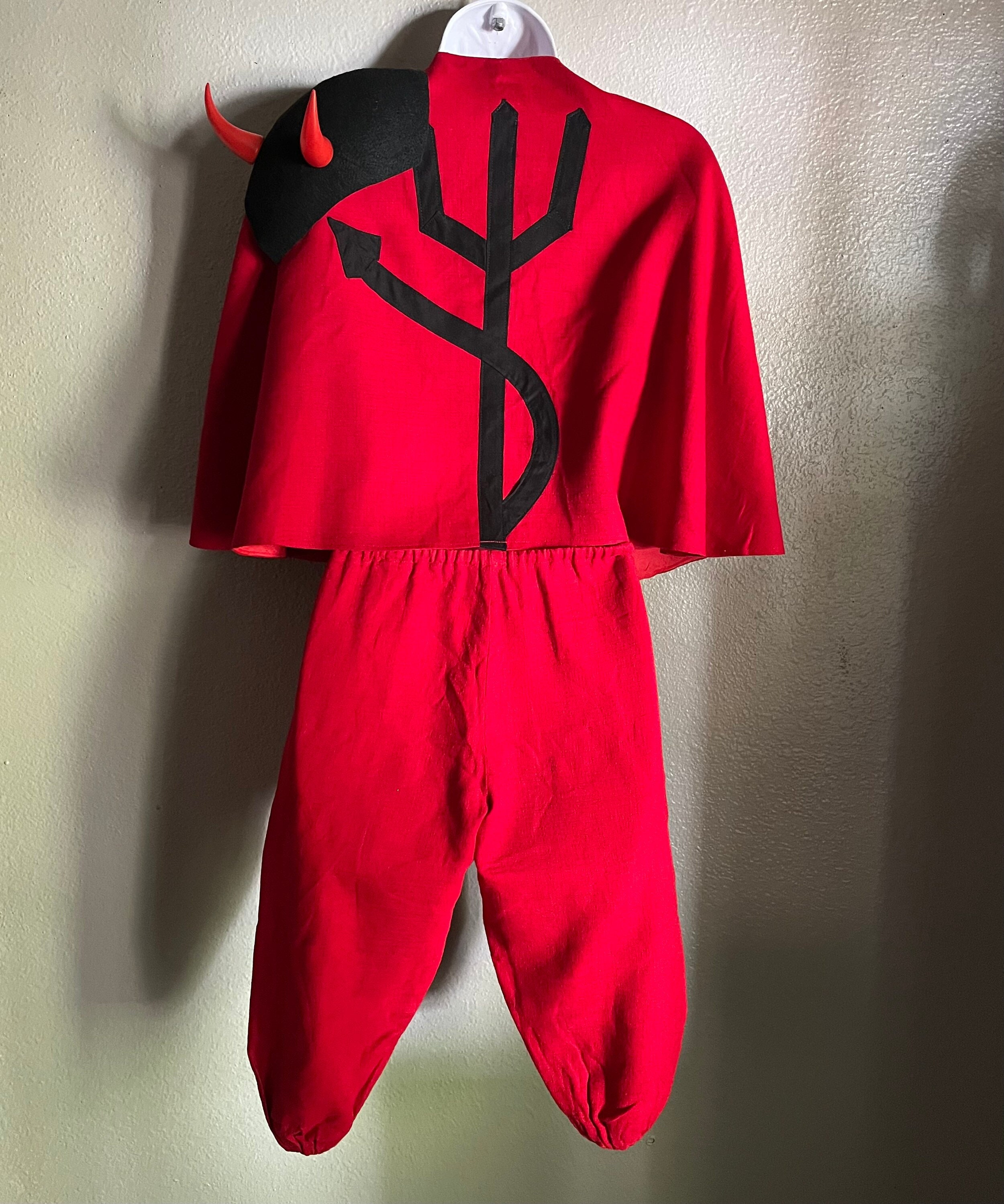 Vintage Halloween Costume, 1940s 1950s Devil Costume, Homemade Cotton ...