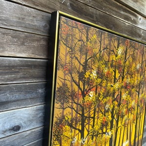 VINTAGE MCM Mid-century Modern, Fall Tree Scene, Avante Studios, Hand ...