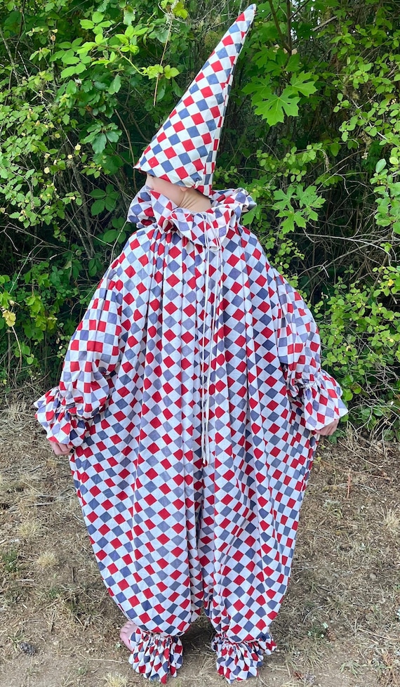 Antique Harlequin Costume, Edwardian - 1920, Circus V… - Gem