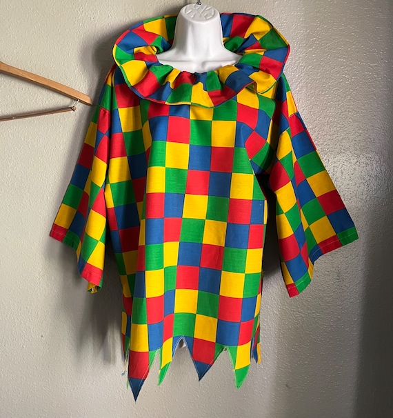 Vintage Halloween Costume, Homemade Harlequin Pierret… - Gem