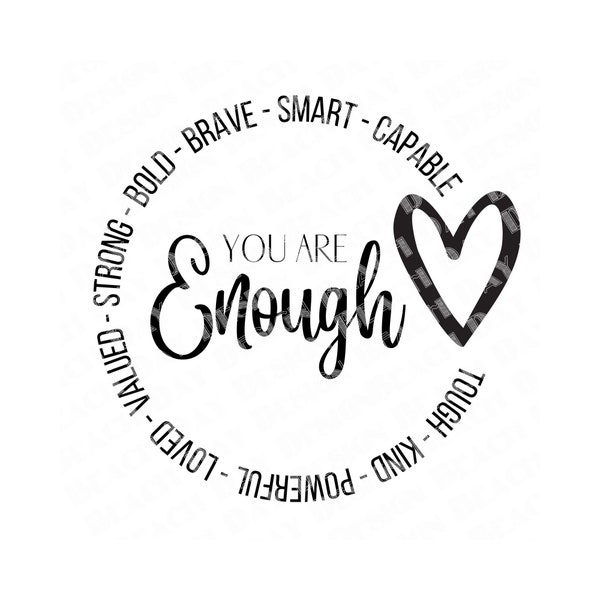 You Are Kind Smart Beautiful Enough Svg - Etsy