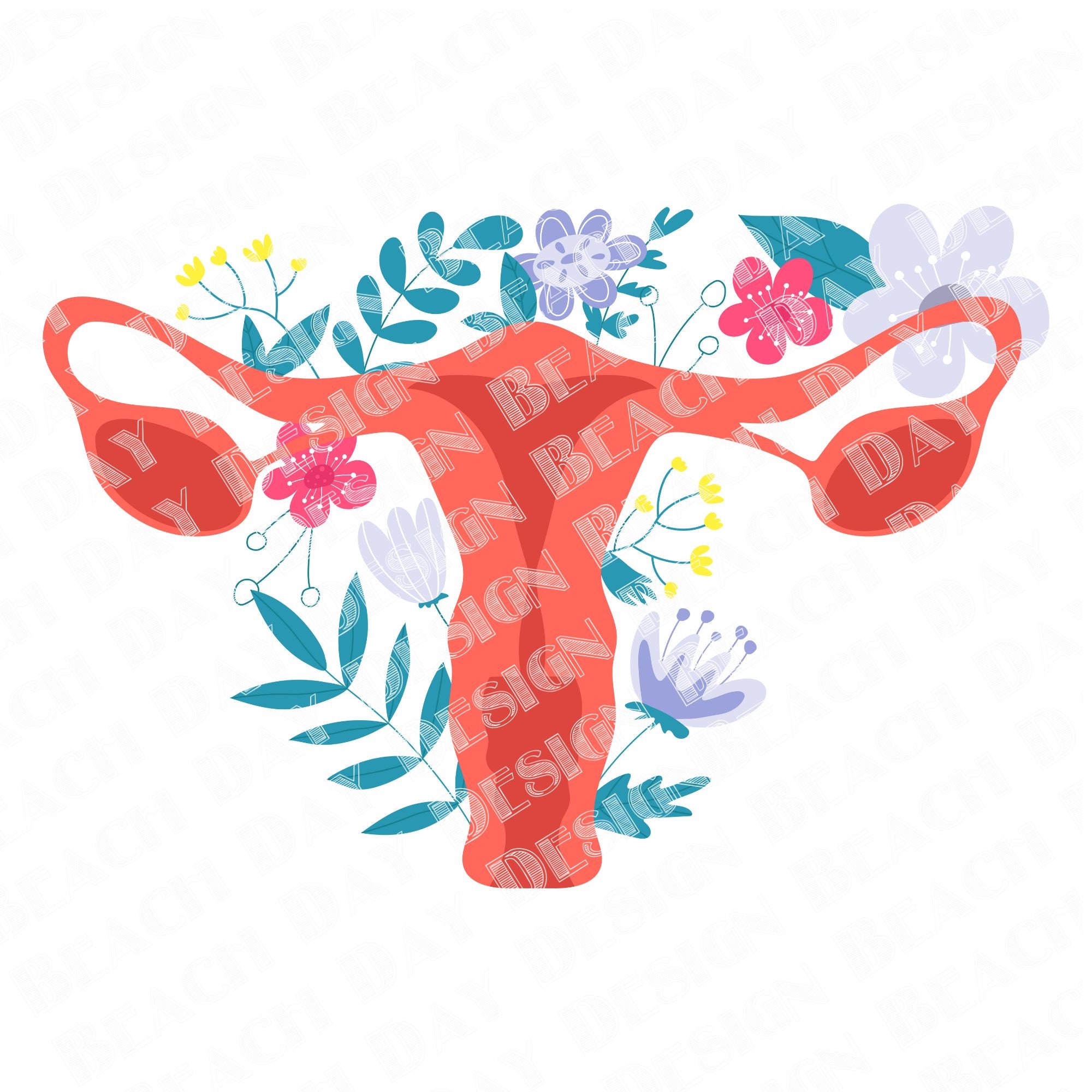7 Floral Uterus Bundle Printable Design PNG Jpeg SVG PDF Pro Choice - Etsy