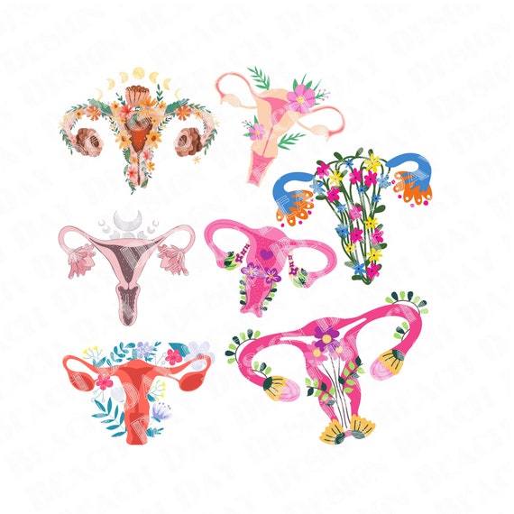 7 Floral Uterus Bundle Printable Design PNG Jpeg SVG PDF | Etsy