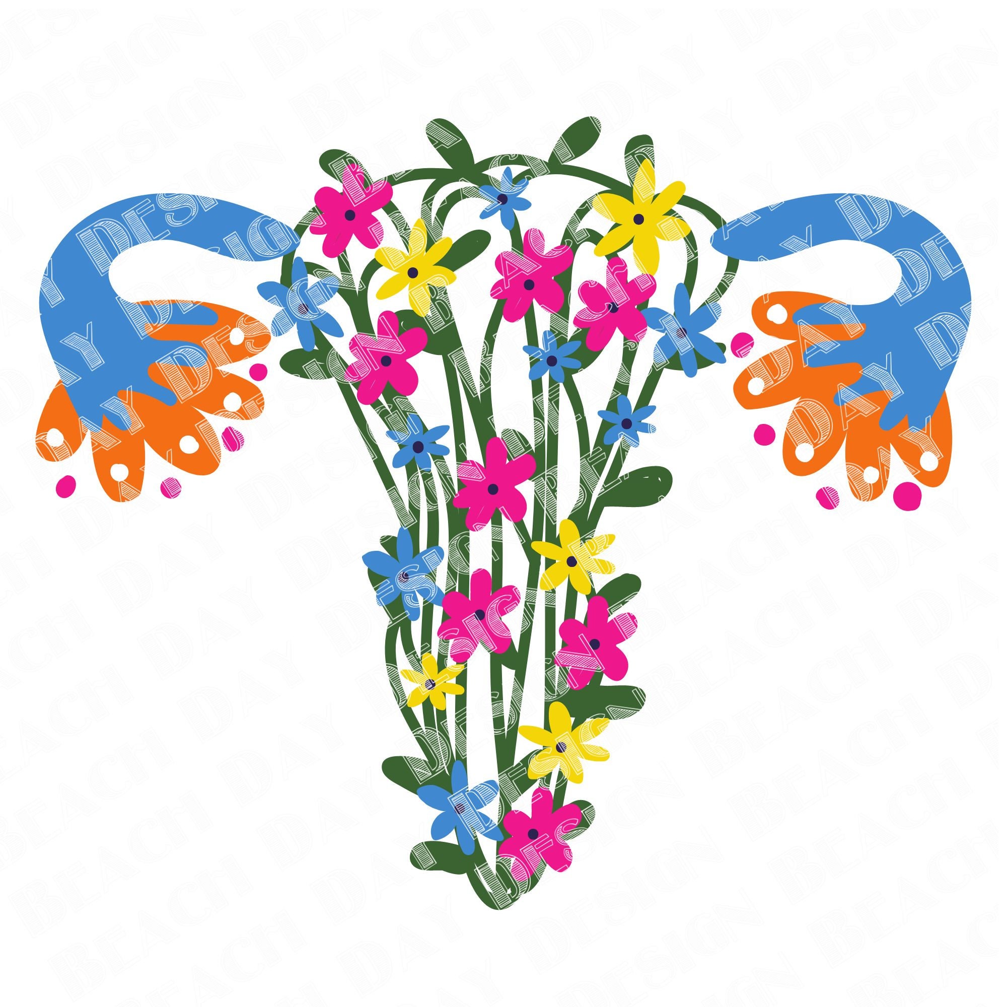 7 Floral Uterus Bundle Printable Design PNG Jpeg SVG PDF Pro Choice - Etsy