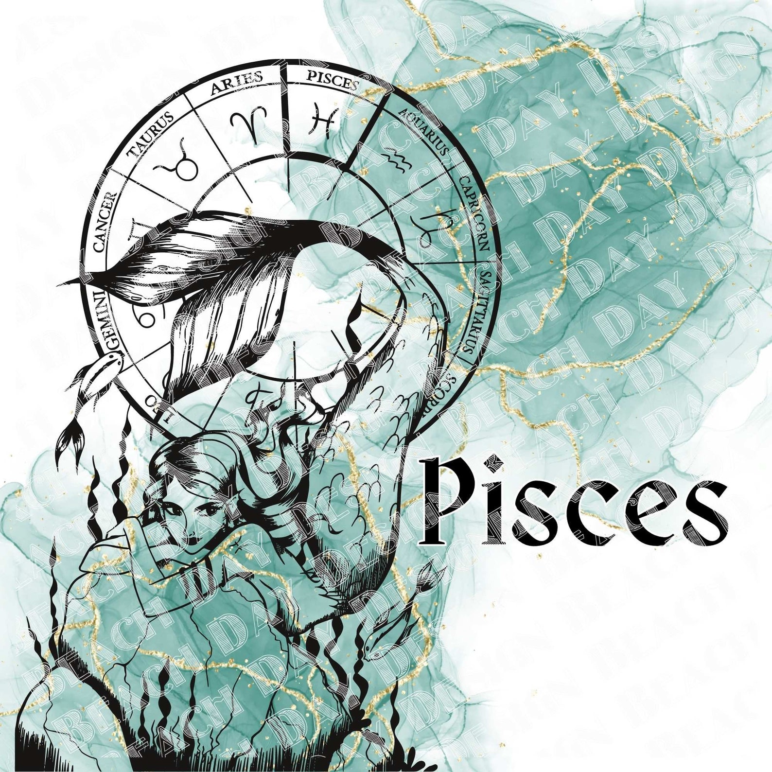 Pisces Svg, PNG Jpeg SVG PDF, Pisces Zodiac Sign, Pisces Png, Cool ...