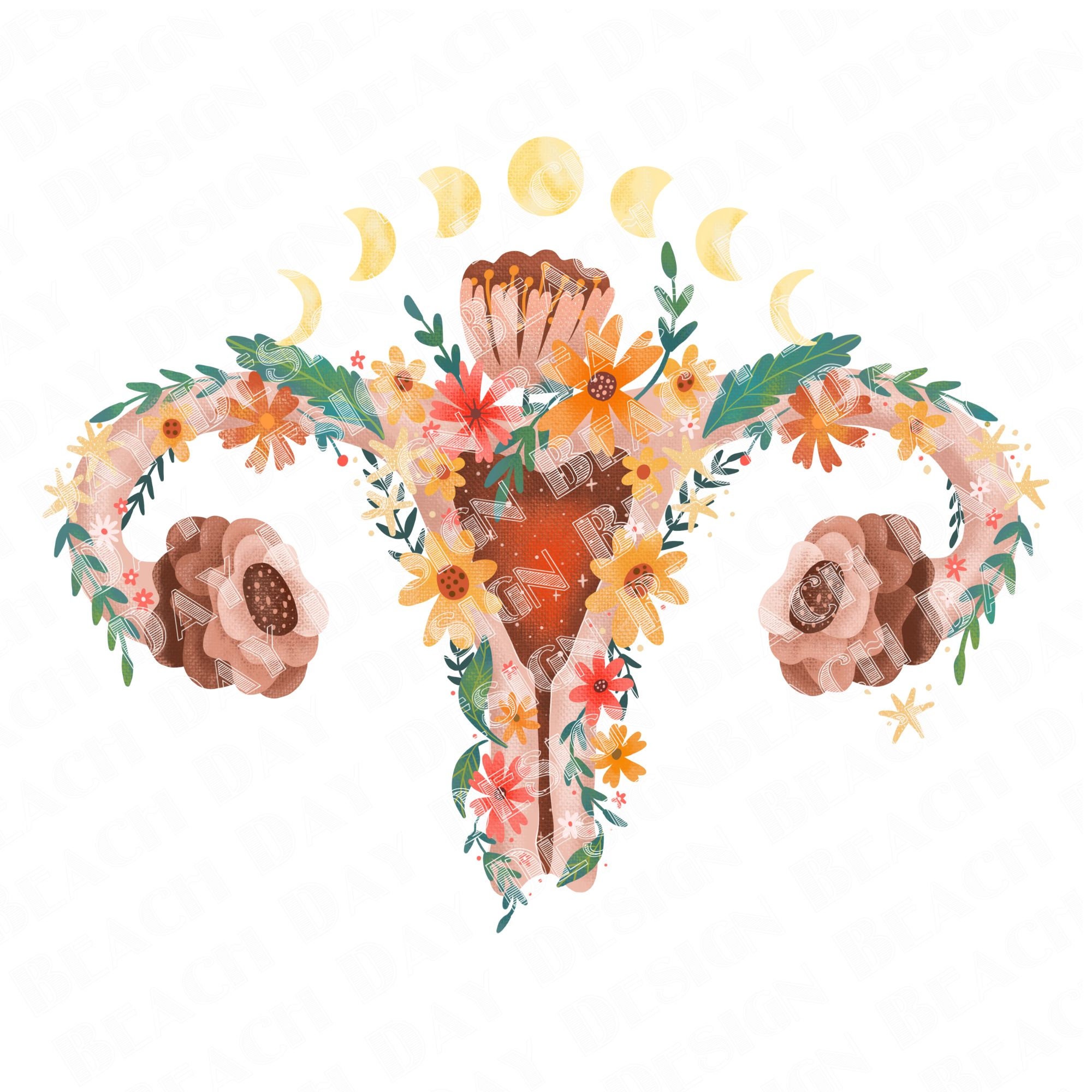 7 Floral Uterus Bundle Printable Design PNG Jpeg SVG PDF Pro Choice - Etsy
