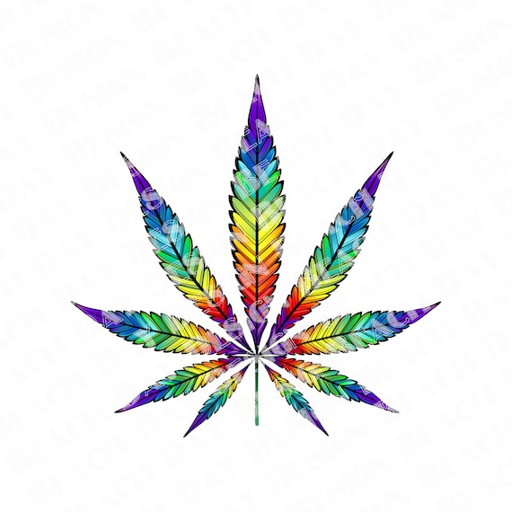 Rainbow Pot Leaf Rainbow Marijuana Leaf Hippy Rainbow | Etsy