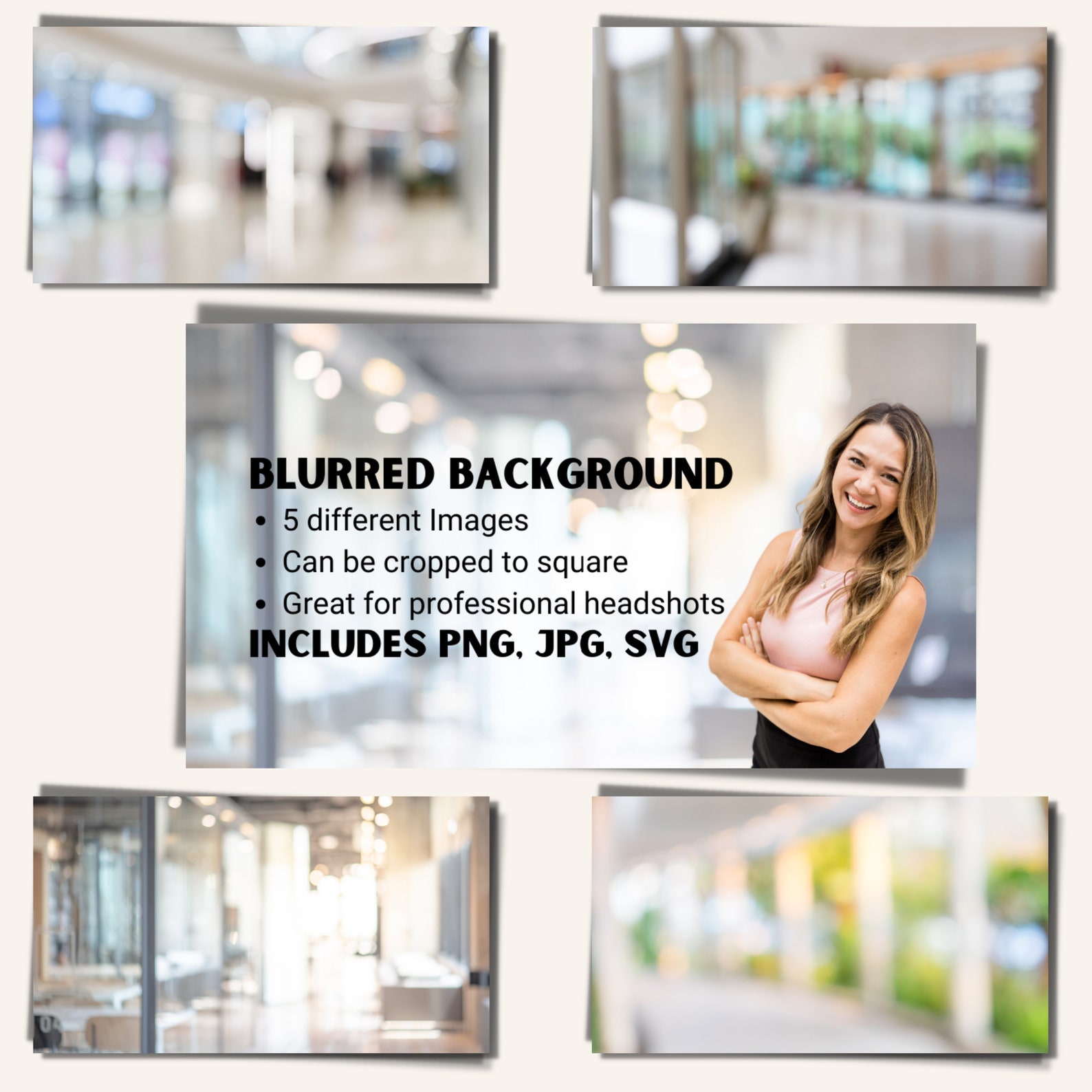 Blurred Background, 5 Different Images, Great for Headshots, Office Setting, Corporate Headshot ...