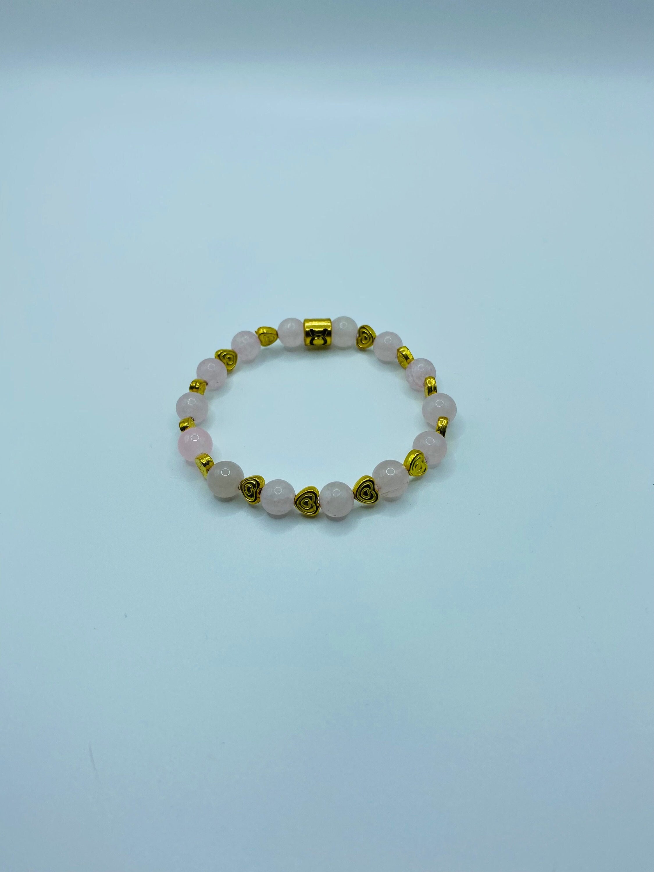 Rose Quartz Jewelry Taurus Zodiac Charm Bracelet With Gemstone Beads ...