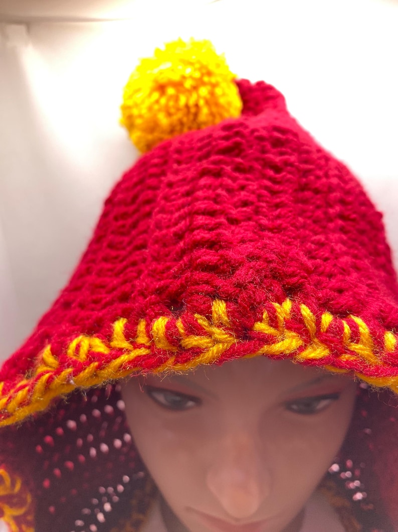 USC Trojans Hooded Crochet Scarf Cardinal & Gold College Spirit Team ...