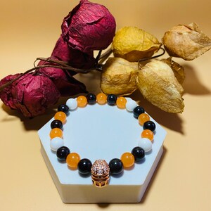 Men's Football Bracelet Cincinnati Bengals Onyx Jade Gemstone Jewelry ...