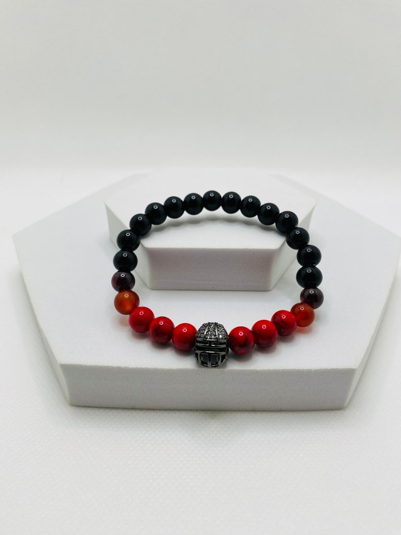 Atlanta Falcons Football Helmet Bracelet Men's Gemstone Beaded Jewelry ...