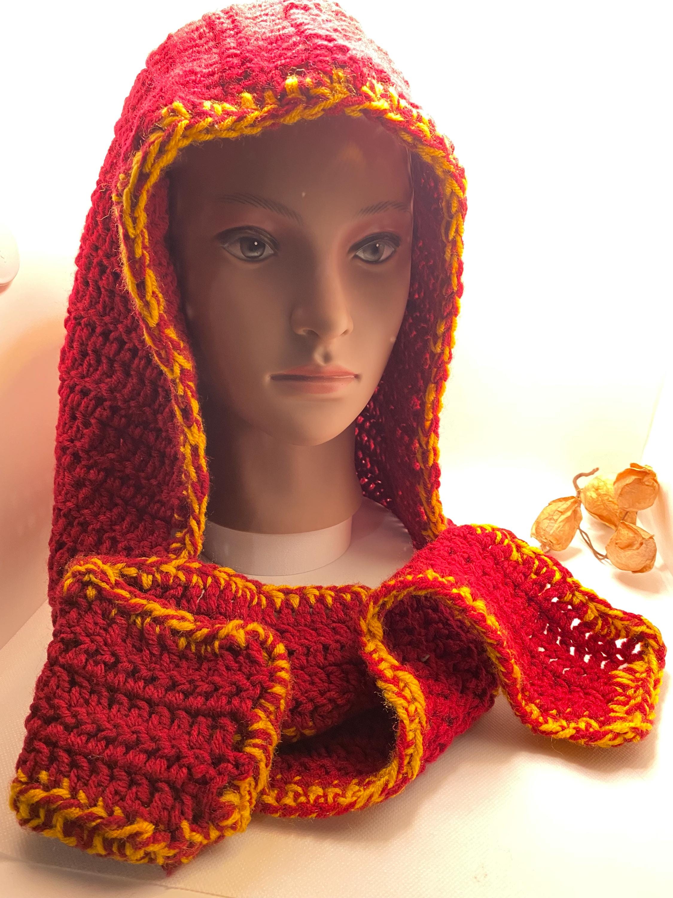 USC Trojans Hooded Crochet Scarf Cardinal & Gold College Spirit Team ...