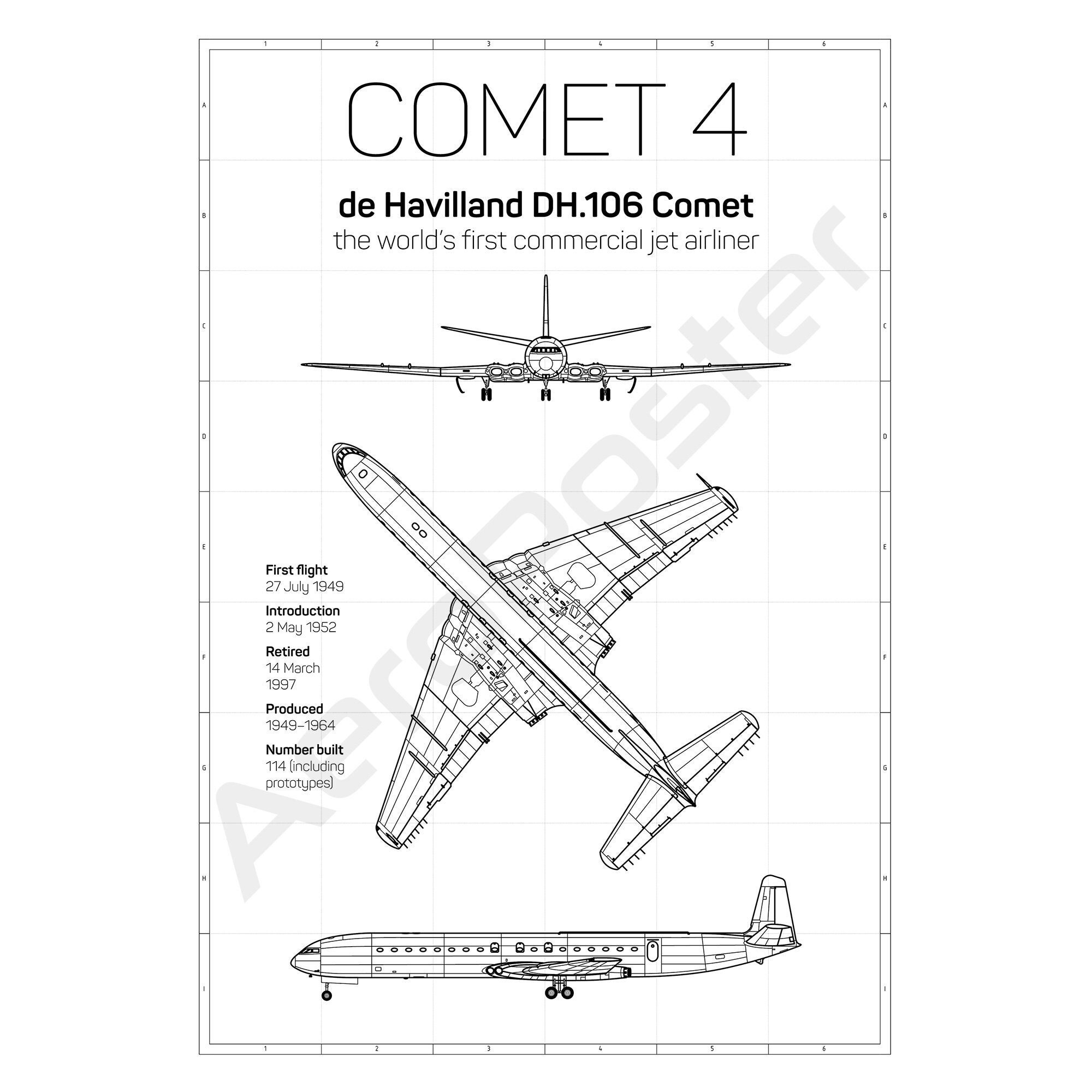 Comet4 de Havilland DH.106 Jet Poster | Etsy