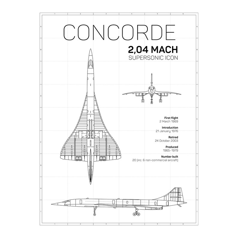 Concorde Supersonic Jet Poster - Etsy