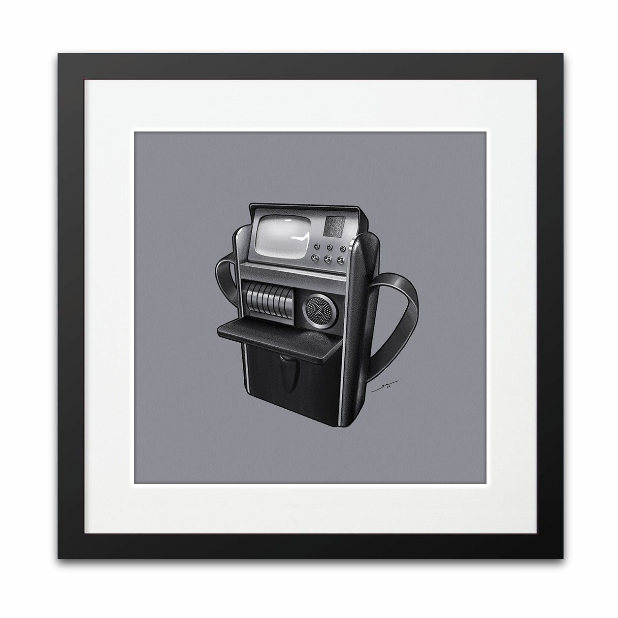 Spock's Tricorder - Hand-drawn, Digital Print - Framed W/ FREE US ...