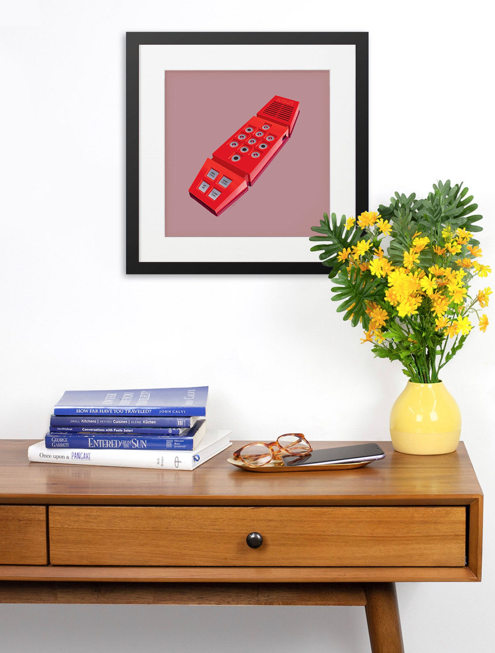 Merlin Handheld Game Hand-drawn, Digital Print Framed W/ FREE US ...