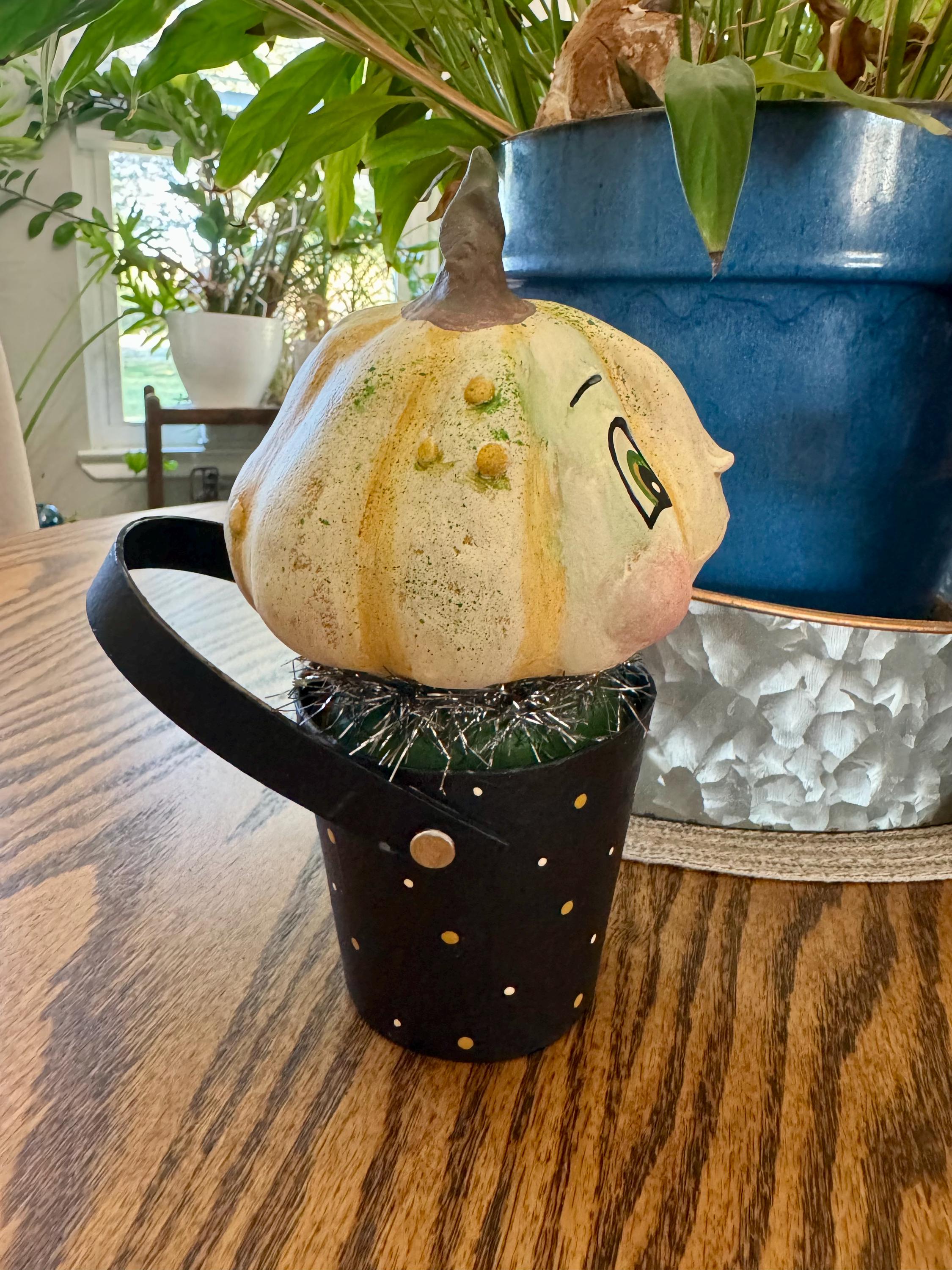 OOAK Folk Art Gourd Girl / Vintage Inspired/ Paper Clay - Etsy
