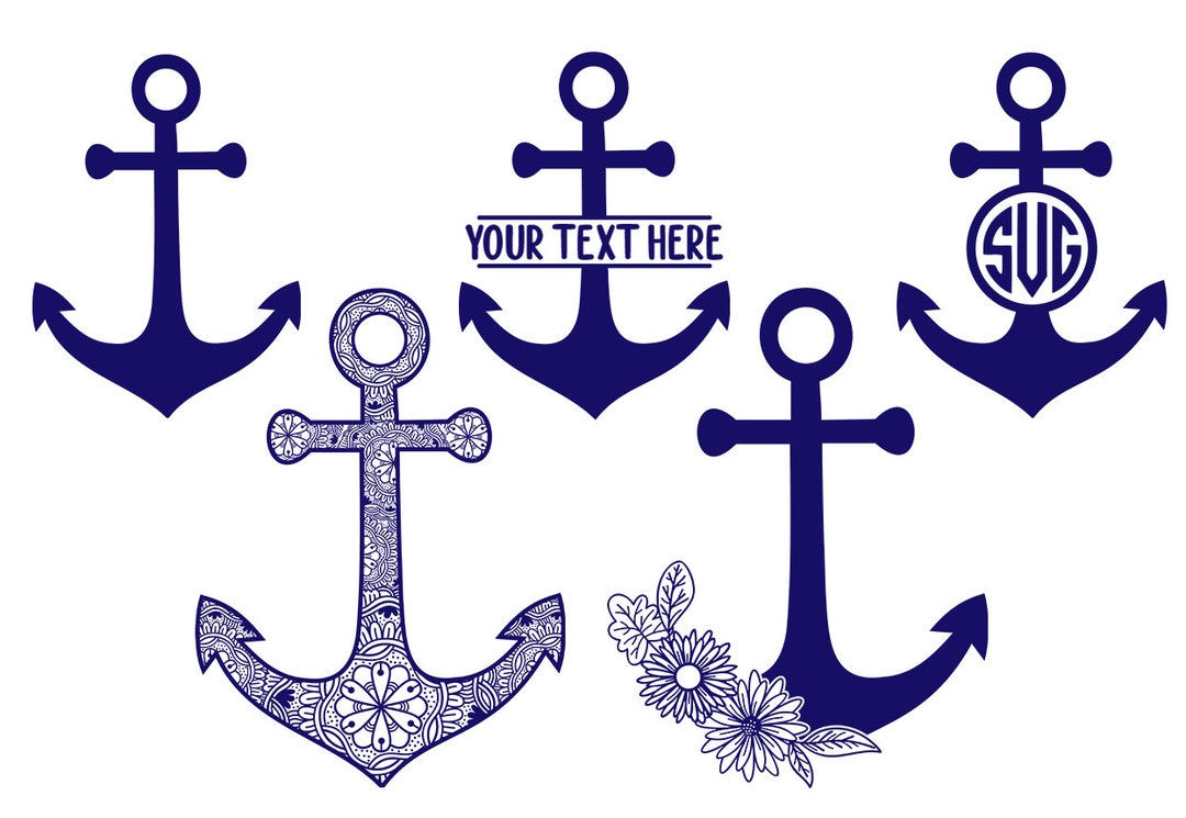 Anchor SVG File, Mandala Anchor SVG, Anchor Monogram SVG, Floral Anchor ...