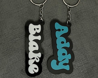 Backpack Name Tag, Acrylic Keychain, Retro Name Keychain, Personalized ...