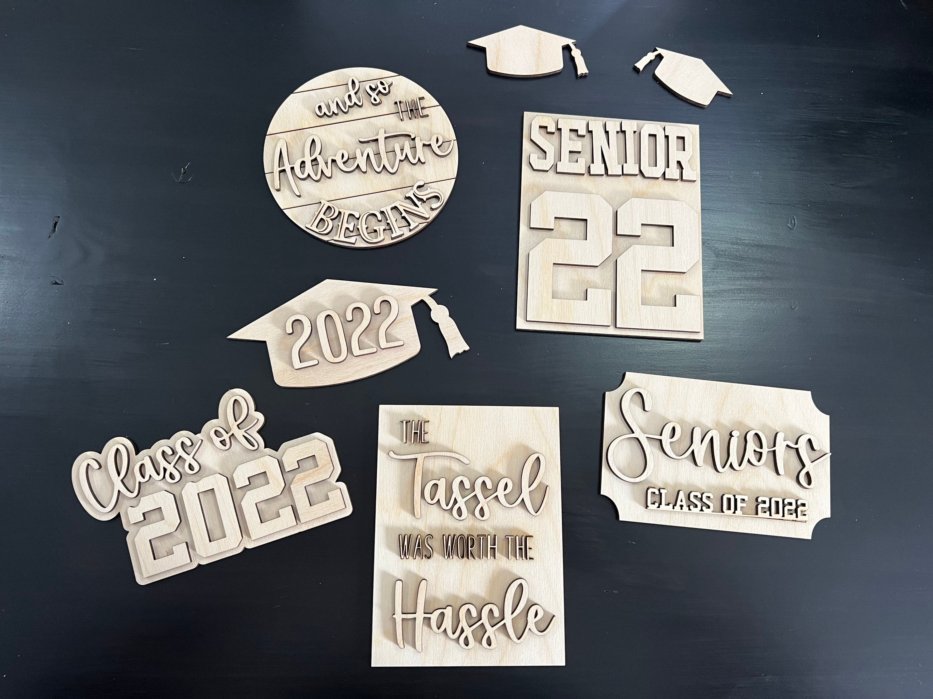 Graduation Tiered Tray Unfinished DIY Wood Kit, Blanks to Decorate for ...