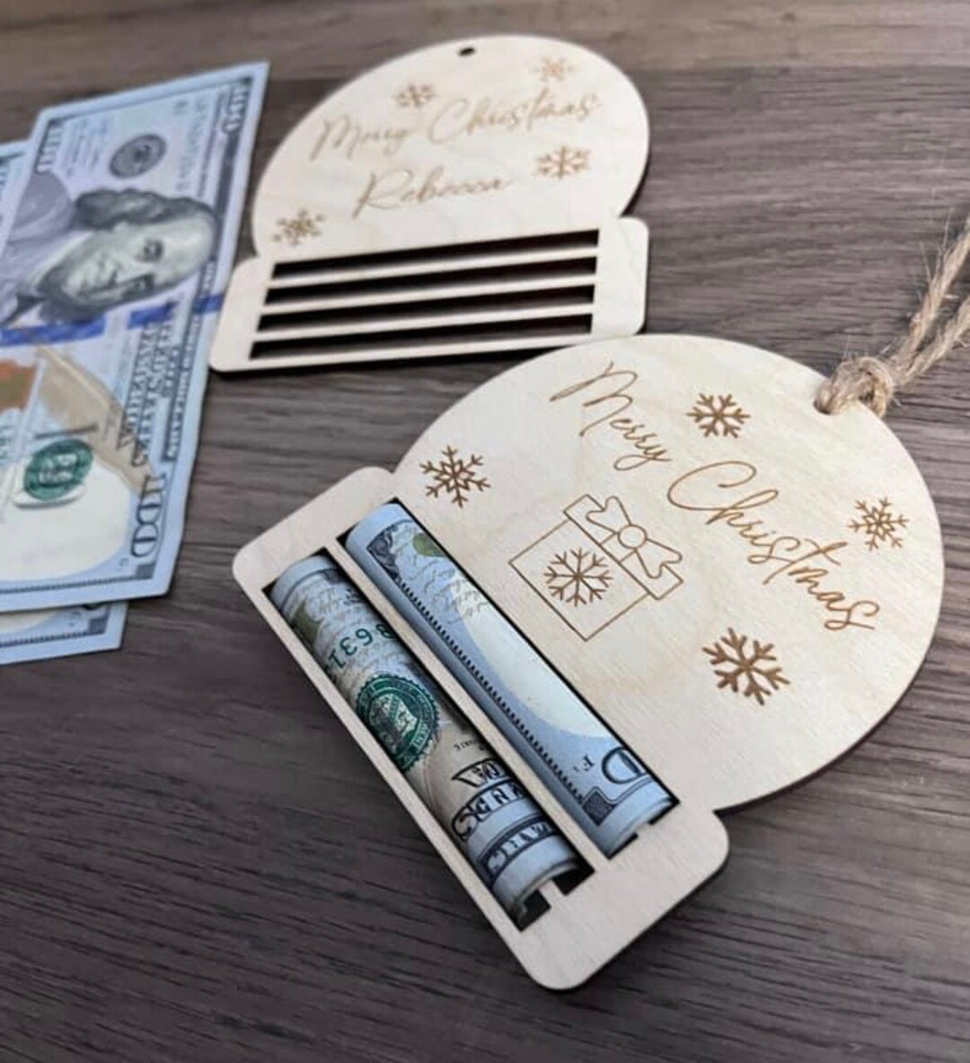 New Christmas Decoration, Cash Gift Pendant, Santa Claus, Fawn, Wooden ...
