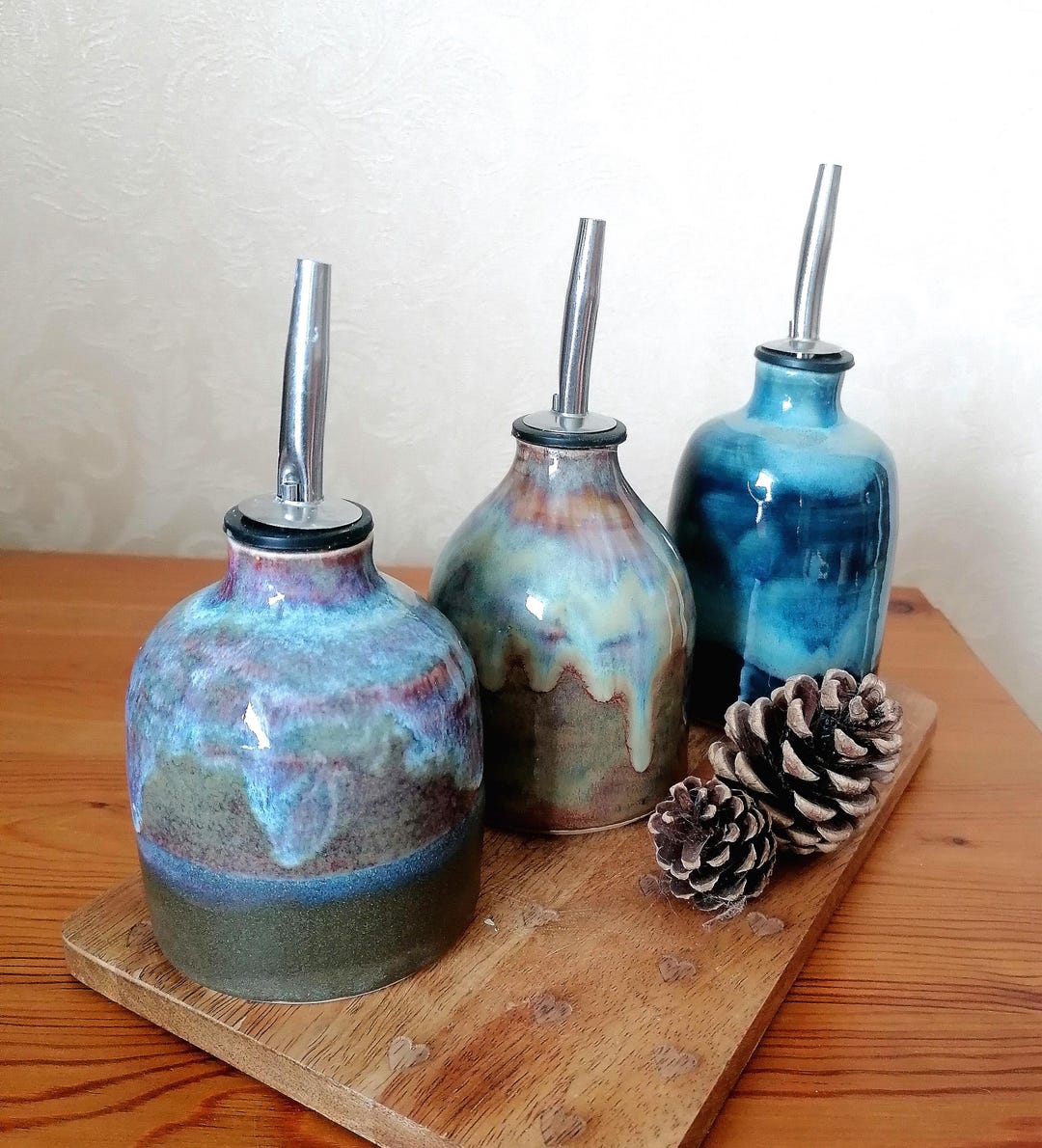 Handmade Ceramic Olive Oil Drizzler Bottle. Coffee Syrup or Maple Syrup ...