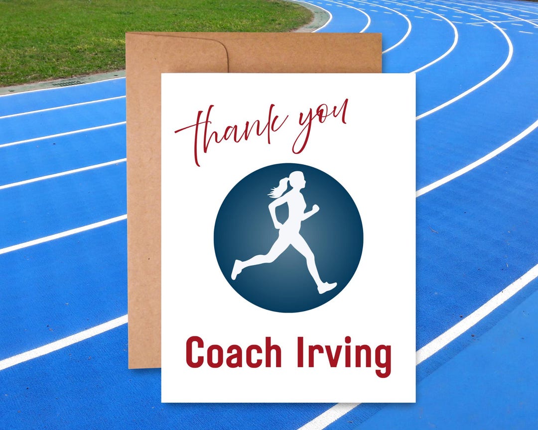 Personalized Track Coach Thank You Card: Custom Card for Running ...