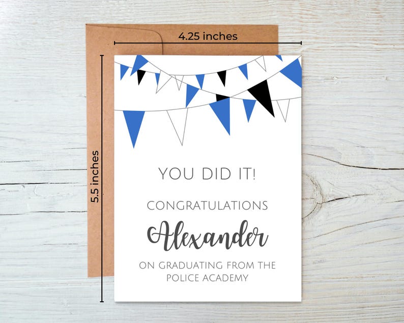 Personalized Police Academy Graduation Card: Congratulations to a New ...
