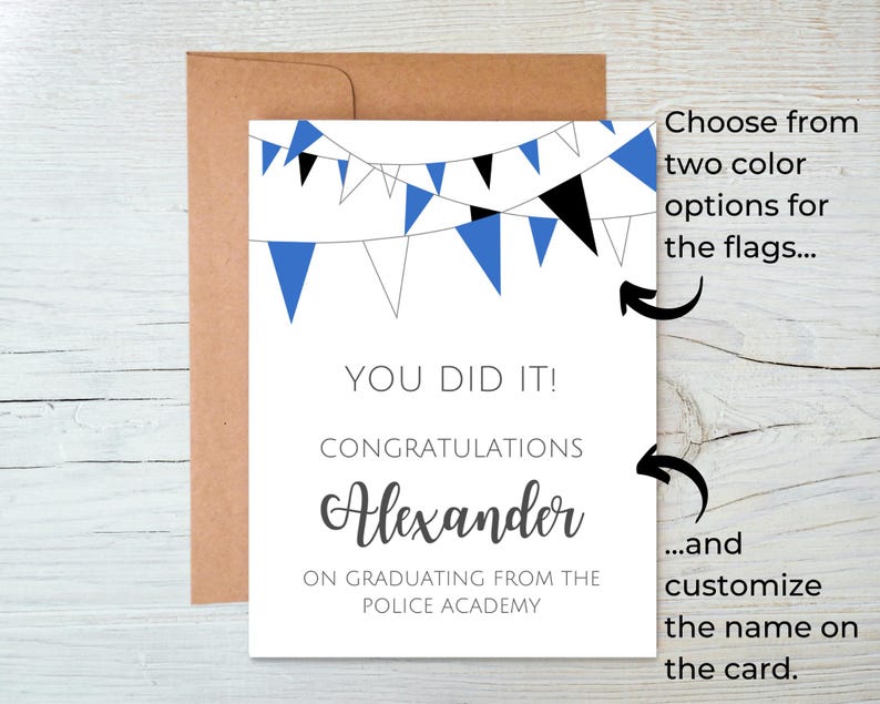 Personalized Police Academy Graduation Card: Congratulations to a New ...