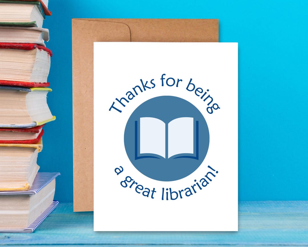 Librarian Thank You Card, Thank You Card for School Librarian, Teacher ...