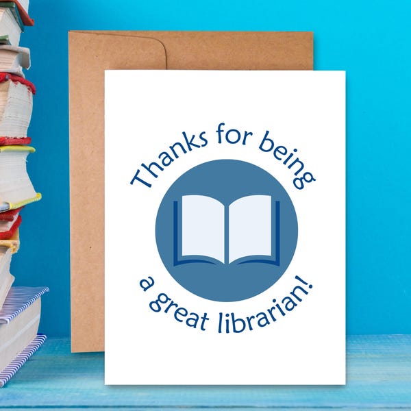 Librarian Card - Etsy