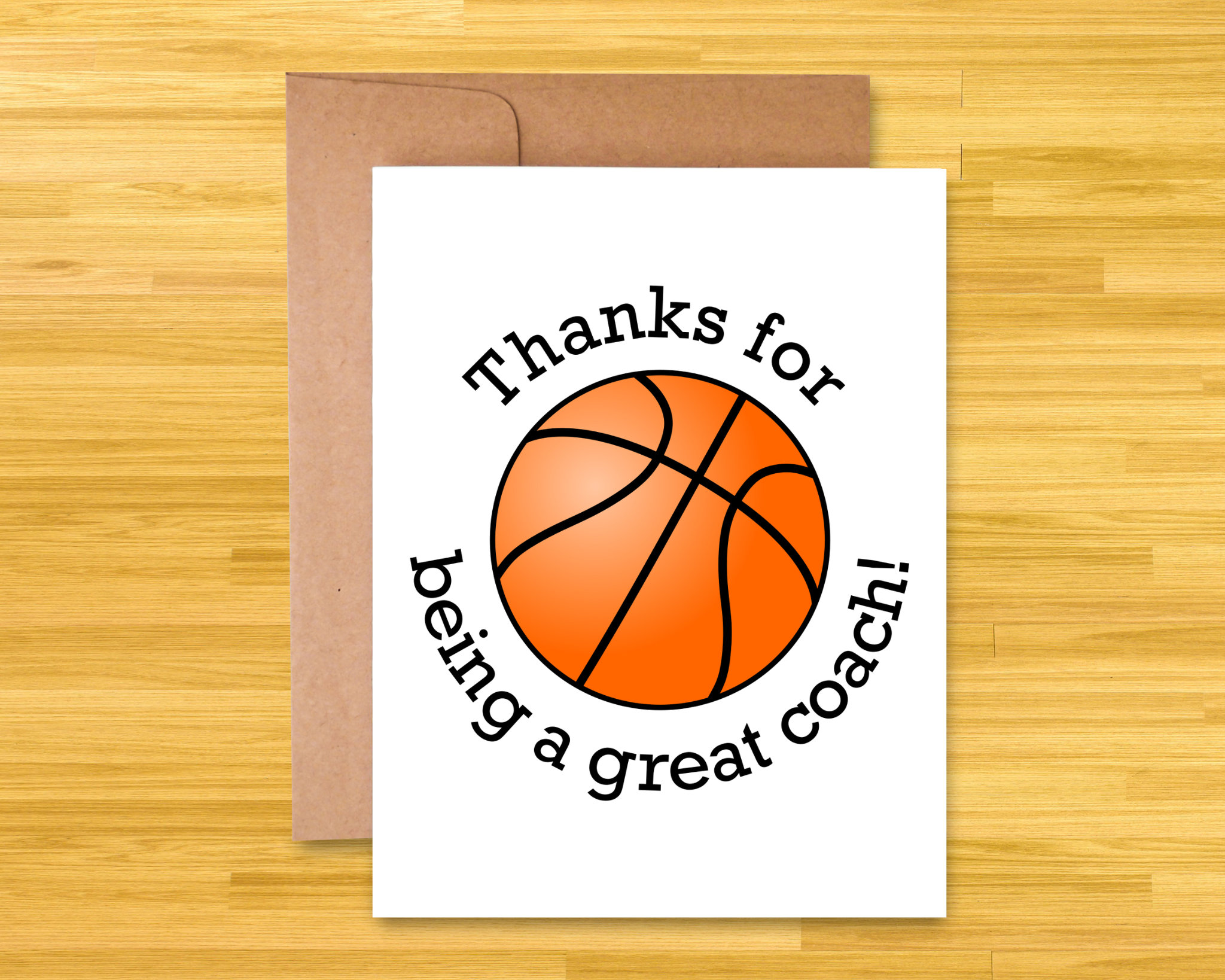 Basketball Coach Thank You Card, Thank You Card for Coach, Basketball ...