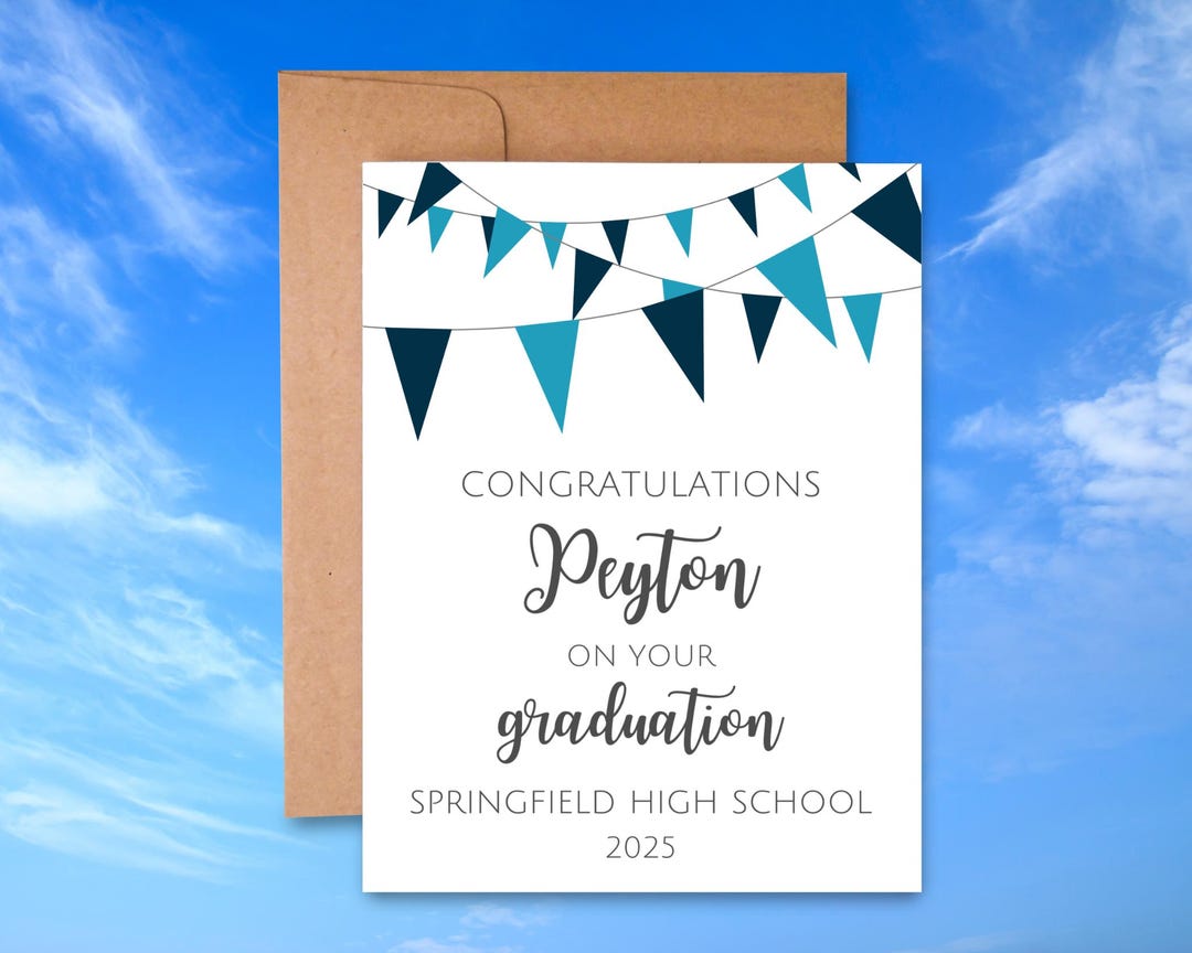 Custom High School Graduation Card, Personalized Graduation Card With ...